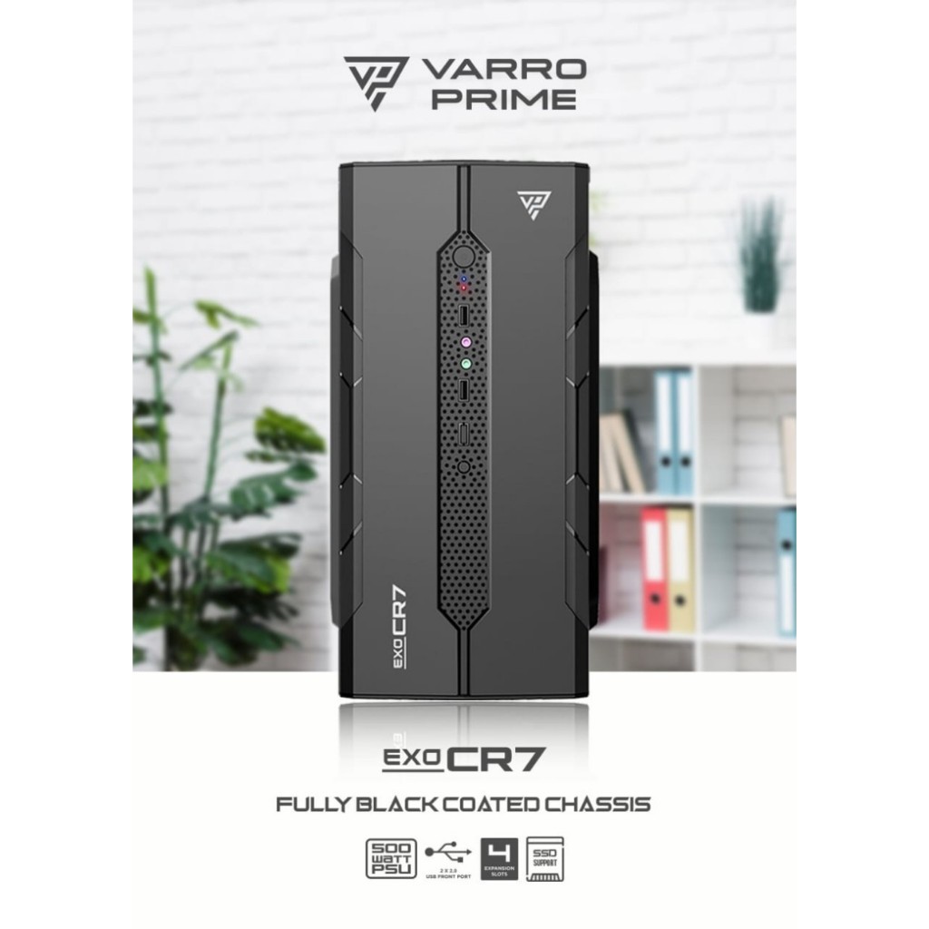 Jual Casing Varro Prime EXO CR7 SHIELD Include PSU 500W m-ATX | Shopee ...