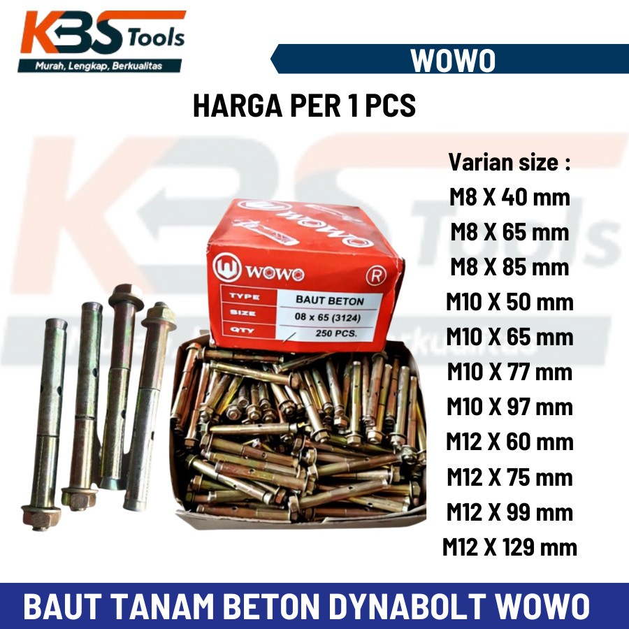 Jual WOWO Dynabolt Beton Tembok Tanam - Besi - Dinabolt M8 M10 M12 | Shopee Indonesia