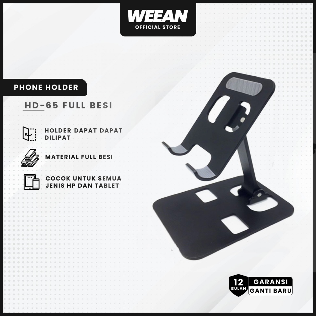 Jual WEEAN Phone Holder Meja Bahan Besi Stand Meja Lipat Full Besi ...