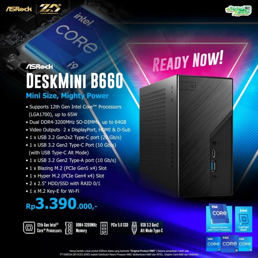 Jual Mini PC ASROCK Deskmini B660 i5 12400/8/256/Win10 - Mini PC Intel ...