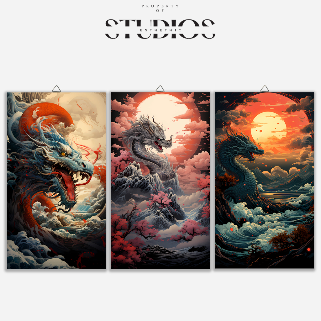 Jual #ART08 DRAGON NAGA WALL DECOR DRAGONS JAPAN JAPANESE JEPANG ...