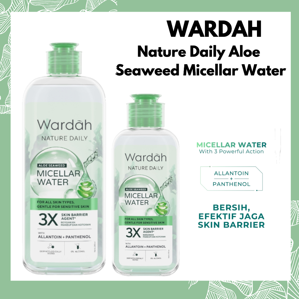 Jual Wardah Nature Daily Aloe Seaweed Cleansing Micellar Water 100ml ...