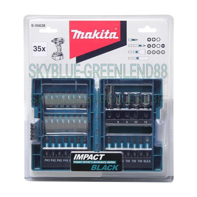 Jual Makita E-06638 Impact screwdriver kit 35X pcs X Impact Black Bit ...