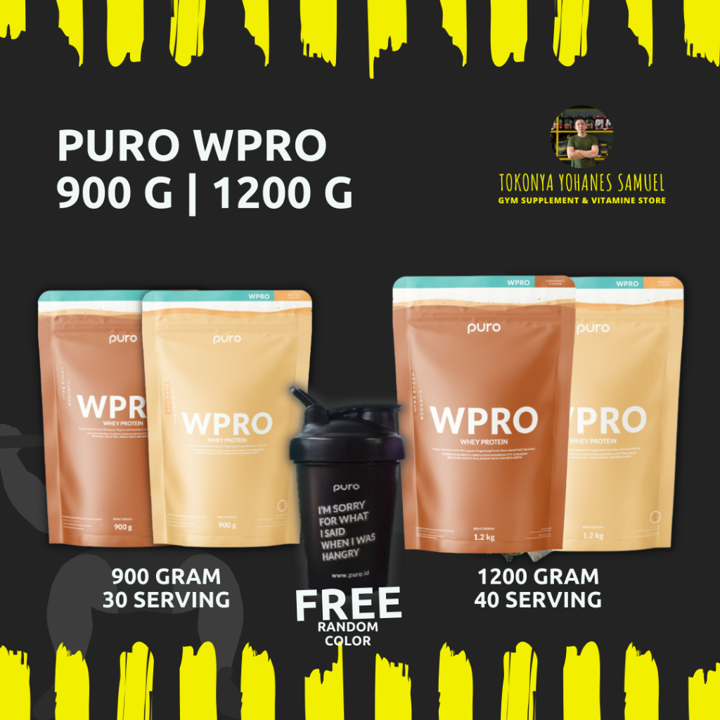 Jual Puro Whey Protein Concentrate WPRO 900 gram dan 1200 gram | Shopee ...
