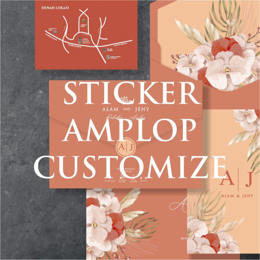 Jual STICKER PENUTUP AMPLOP CUSTOMIZE WEDDING LOGO INITIAL NAME ...