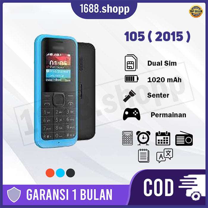 Jual NOKIA 105 2015 fullset hp jadul dual SIM | Shopee Indonesia