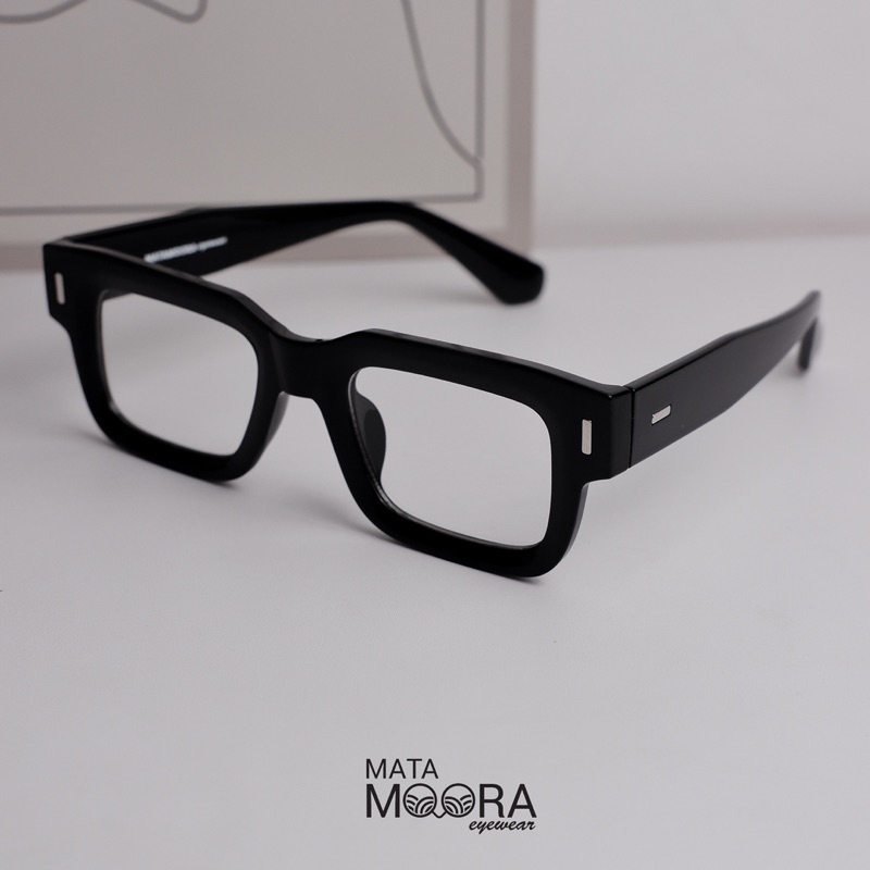 Jual Kacamata Frame Tebal Tipe Joyce Bold Square Lensa Bening Engsel ...