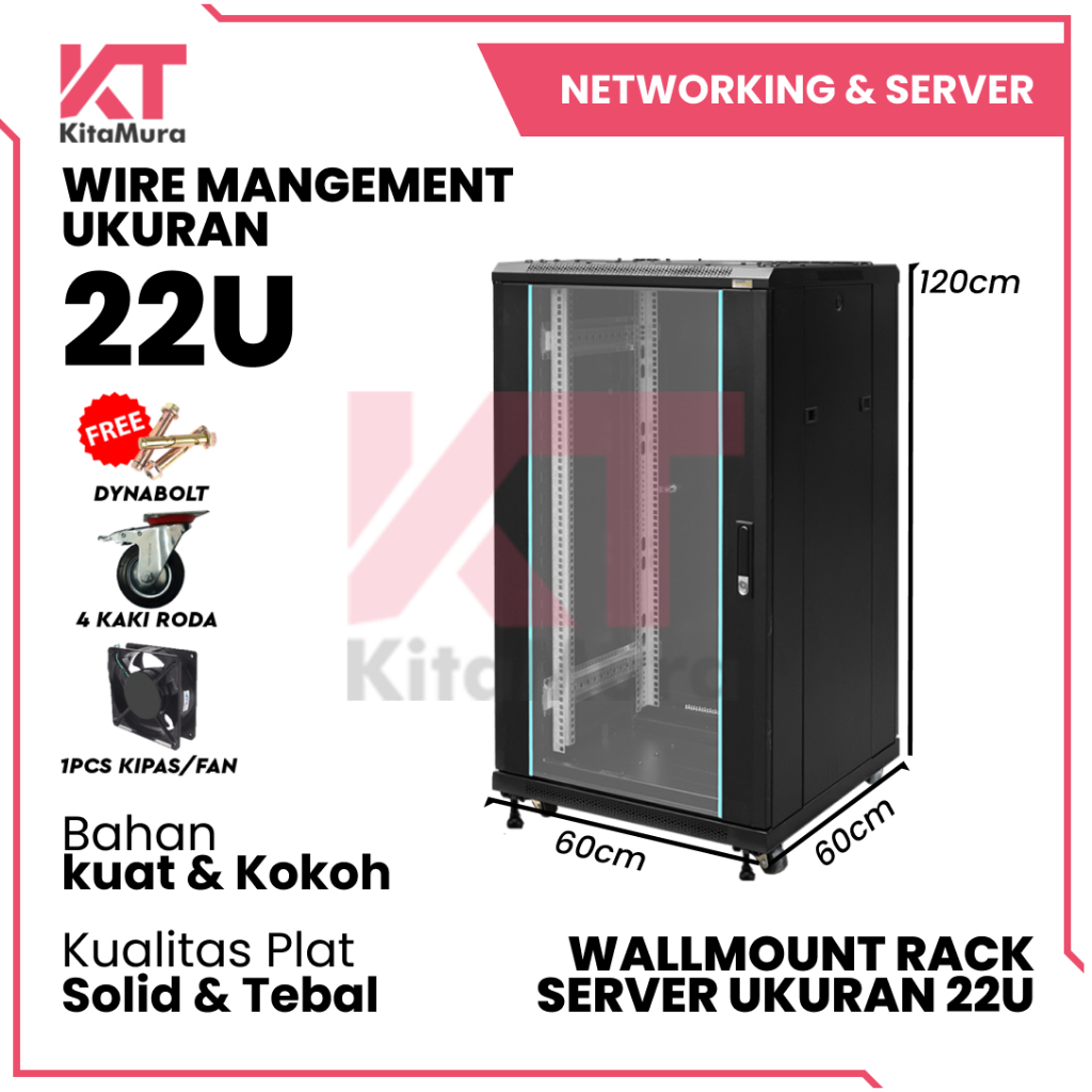 Jual Wallmount Rack Server 22U, Rack Server Double Door 22U | Shopee ...