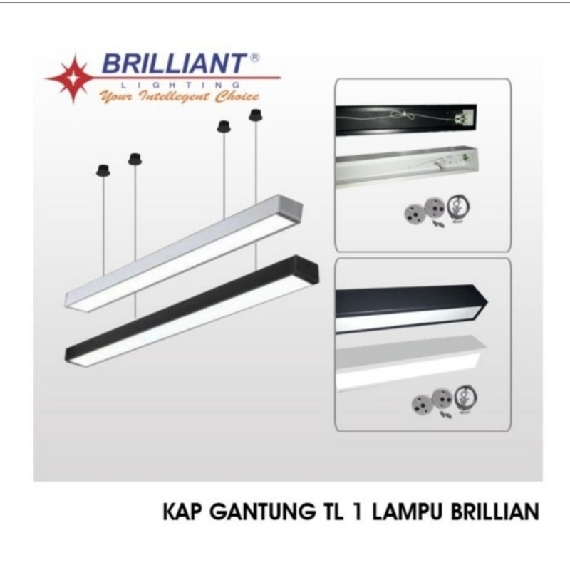 Jual Hanging Lamp Office / Lampu Gantung Kantor Kosongan TL 1 Lampu ...