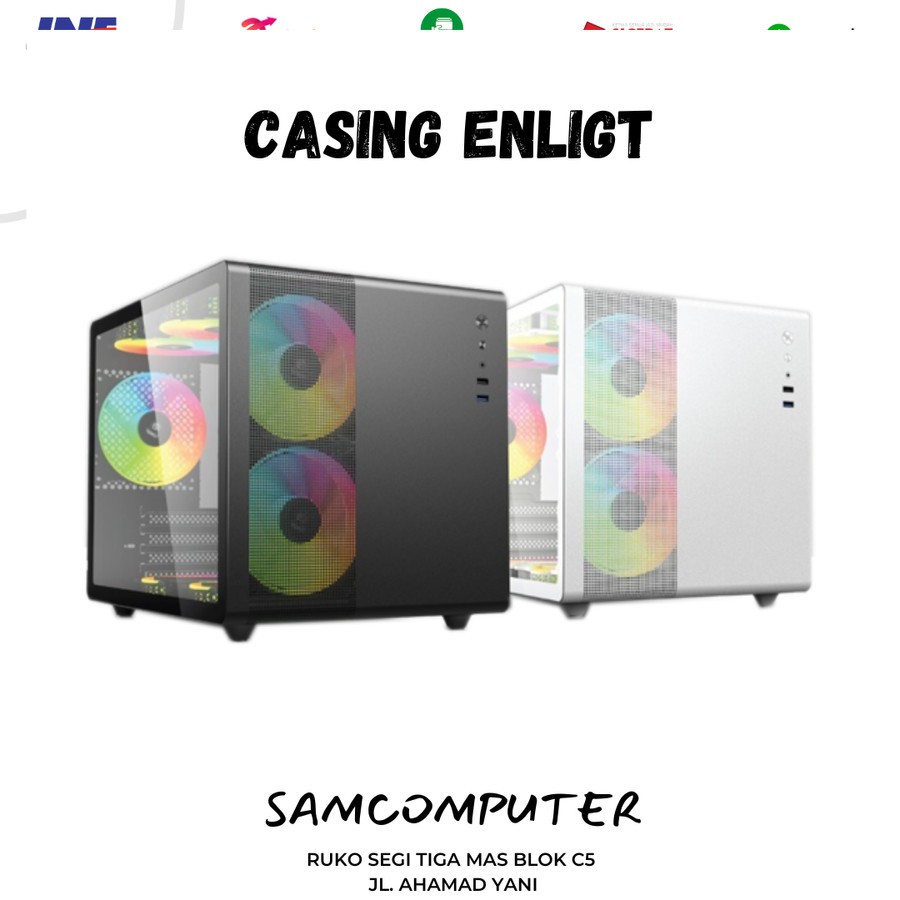 Jual Casing Enlight Z5 - microATX Gaming Case Enlight Z5 (3 Fan Include ...