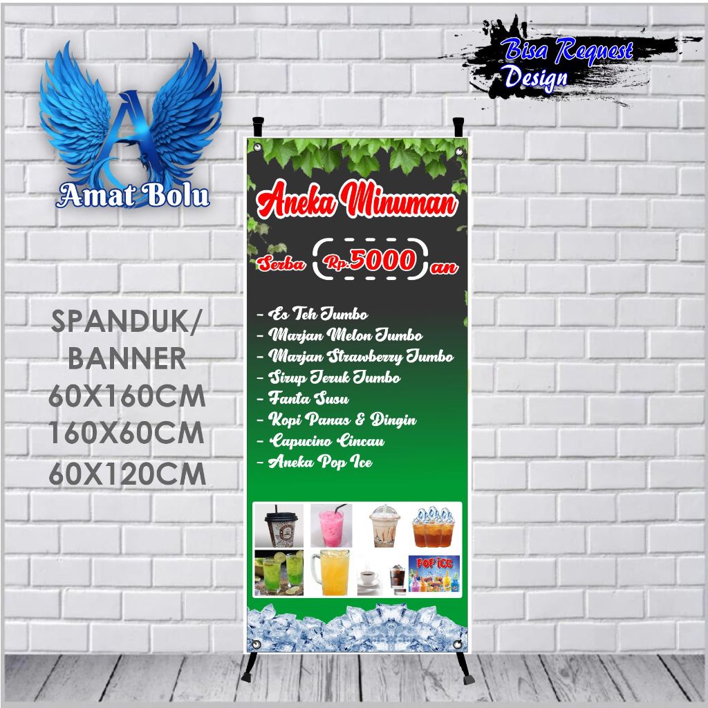 Jual BANNER MMT SPANDUK MINUMAN UKURAN 60X160 BISA REQUEST | Shopee ...