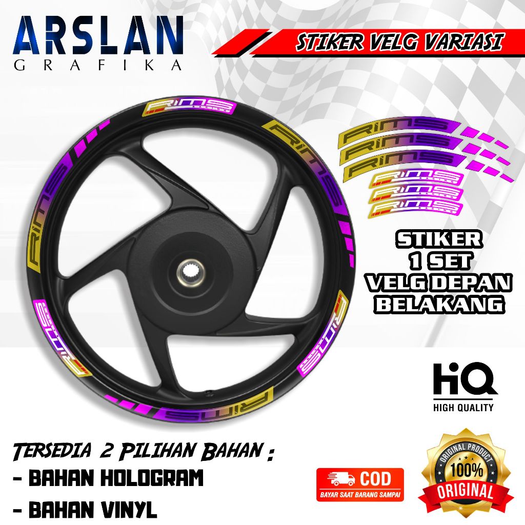 Jual Stiker velg sticker velk stiker velk ring 14 universal motif ...