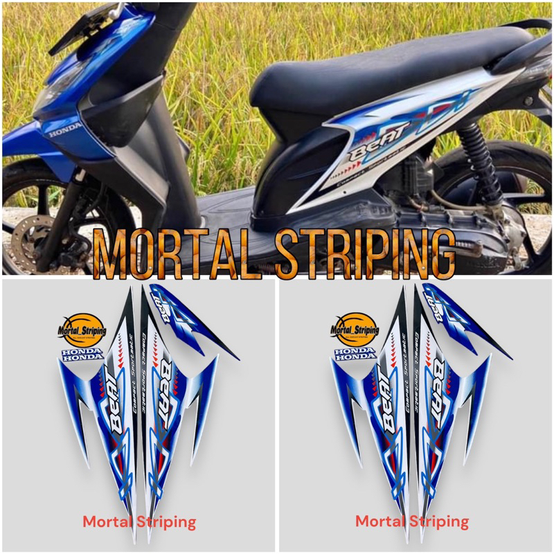 Jual STIKER STRIPING LIS BODY HONDA BEAT KARBU 2011 - 2012 PUTIH BIRU ...
