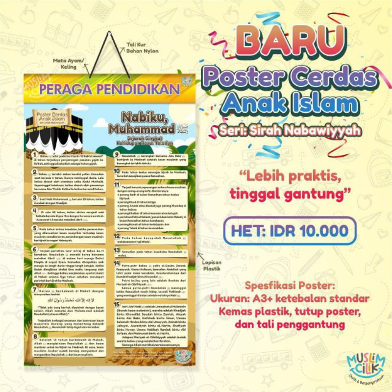 Jual Poster Pendidikan Sirah Nabawiyah Muslim Cilik | Shopee Indonesia