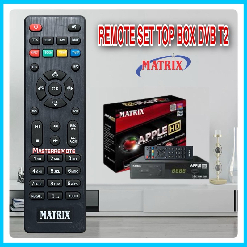 Jual REMOT REMOTE SET TOP BOX DVB T2 MATRIX APPLE MERAH [P] | Shopee ...