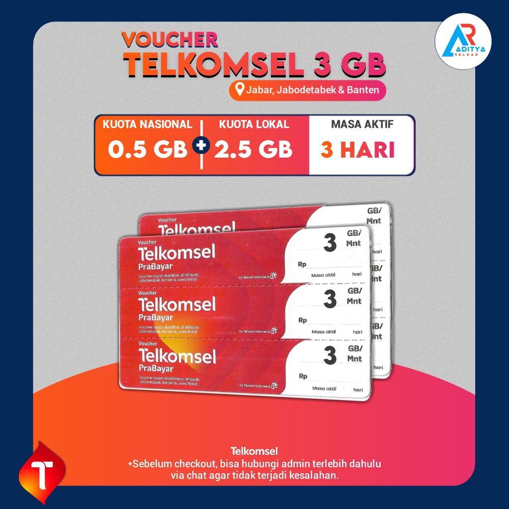 Jual Voucher Telkomsel 3GB 3Hari Lokal Pulau Jawa & Jabotabek | Shopee Indonesia