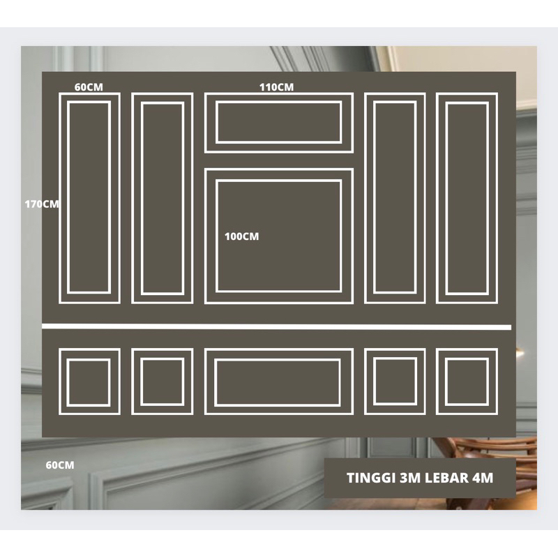 Jual Paket Wall Moulding Double List Ukuran 3M X 4M Termurah COD ...