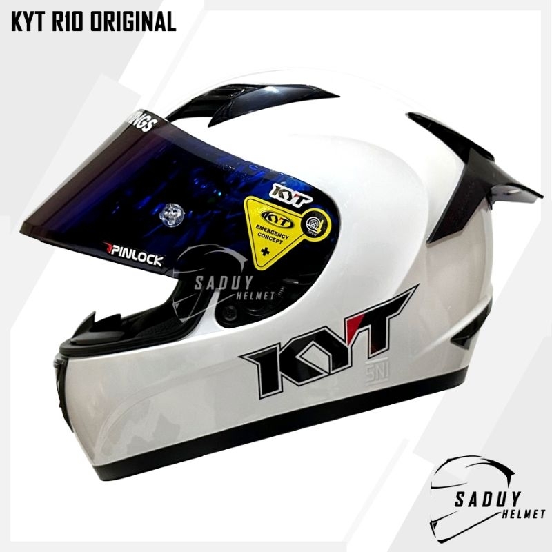 Jual KYT R10 SOLID WHITE HELM KYT R10 POLOS PUTIH | Shopee Indonesia