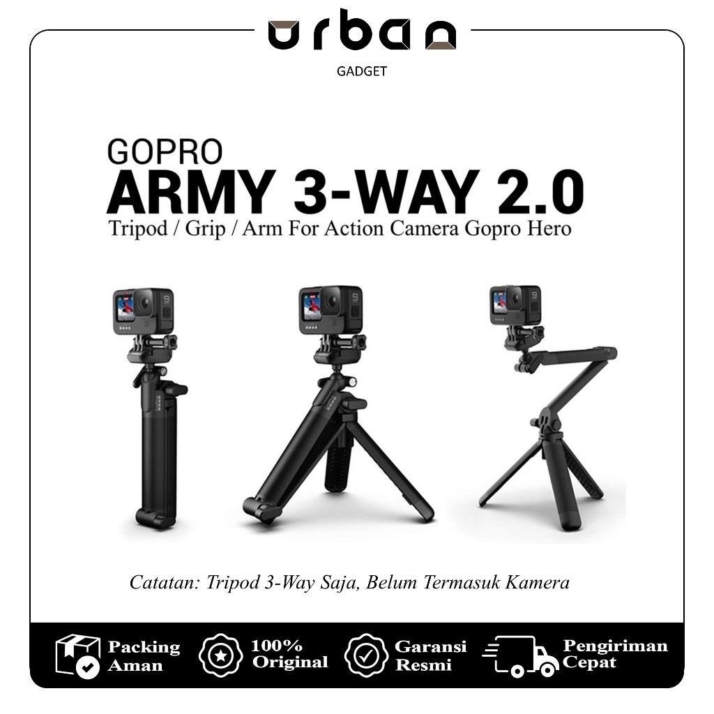 Jual GoPro Army 3 Way 2.0 Tripod The Ultimate 3in1 for Action Camera ...