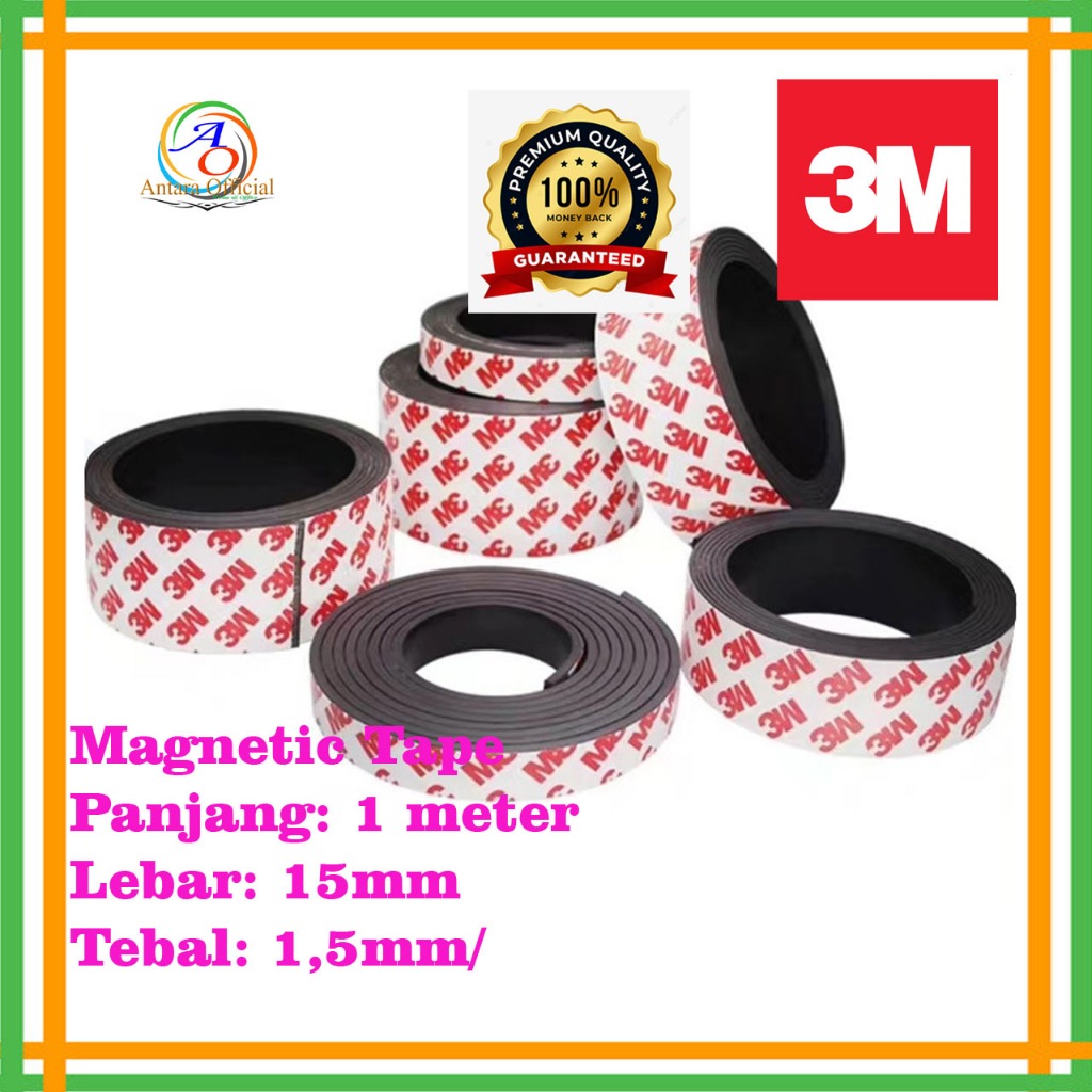 Jual Magnet Tape Perekat 3M 15mmx1,5mm 1,5cmx1,5mm 1 Meter Sticker ...