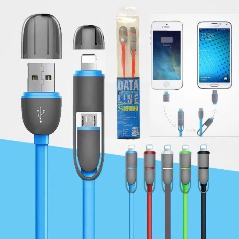 Jual Kabel Data Safe & Speed 2In1 (Colokan Micro & Iphone) | Shopee ...