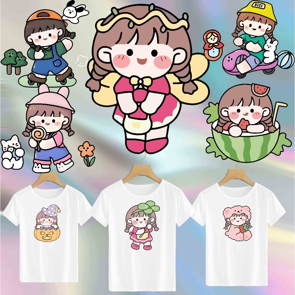 Jual SABLON STICKER DTF UKURAN A5 TEMA CUTE V2 | Shopee Indonesia