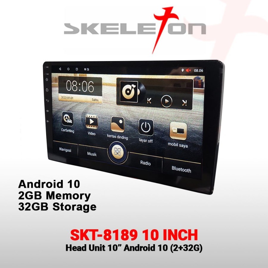 Jual Head Unit Android 10 inch Skeleton 8189 RAM 1 MEMORI 32GB ...