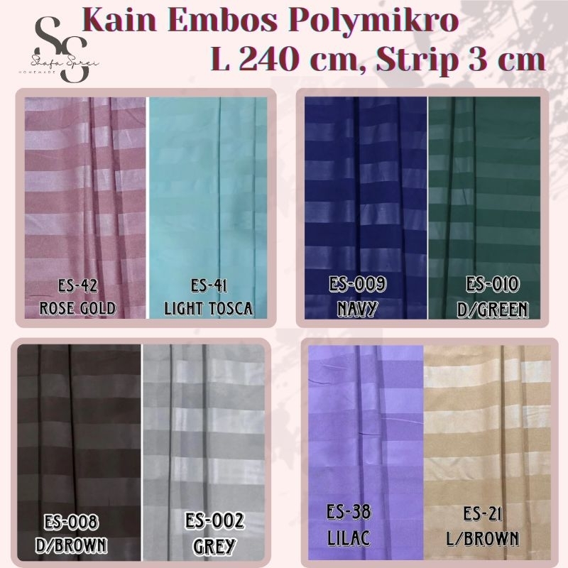 Jual [PROMO] Kain Katun Embos Polymicro Lebar 240 Strip 3 cm | Shopee ...
