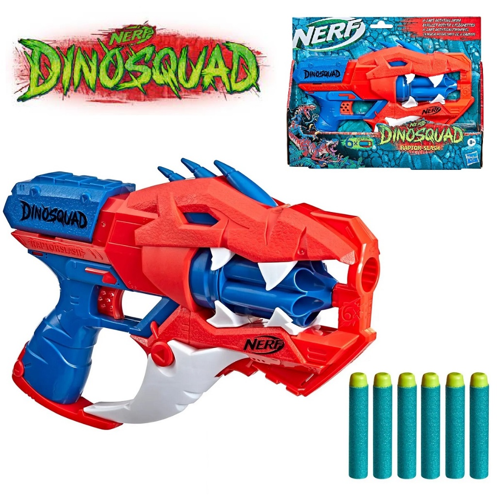 Jual Nerf Hasbro Blaster DinoSquad Raptor-Slash Dino 6-Dart Rotating ...