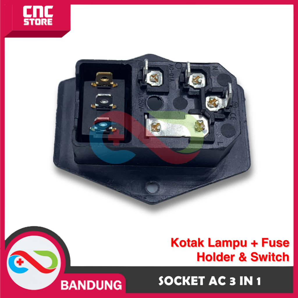 Jual SOKET AC 3IN1 KOTAK LAMPU + FUSE HOLDER POWER OUTLET SOCKET SWITCH | Shopee Indonesia