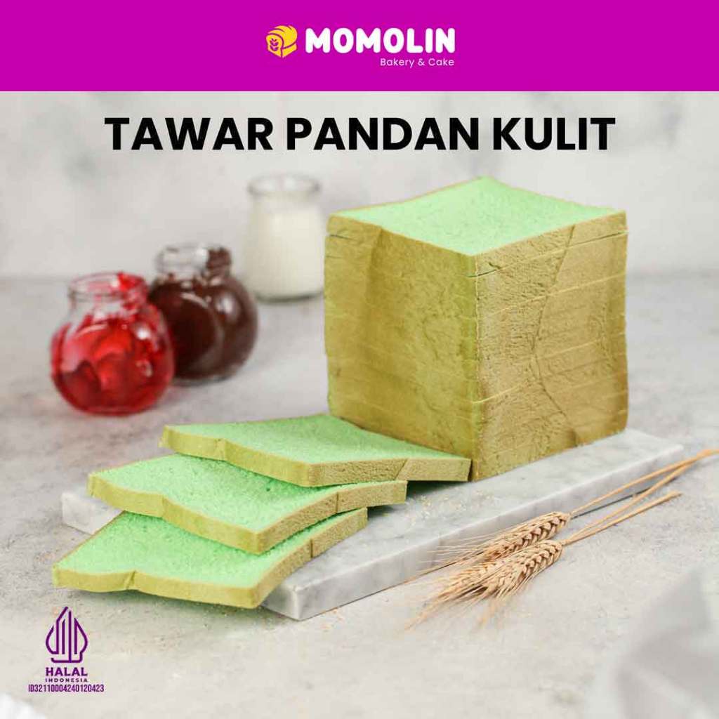 Jual Momolin Bakery Roti Tawar Pandan Kulit | Roti Tawar | Roti Gandum ...