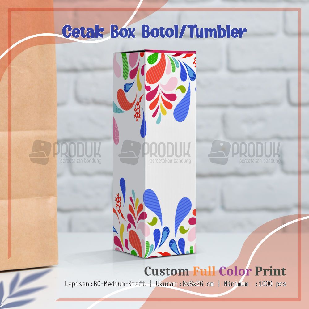 Jual Cetak BOX BOTOL 6x6x26 cm Full Color Free Custom Desain/Logo ...