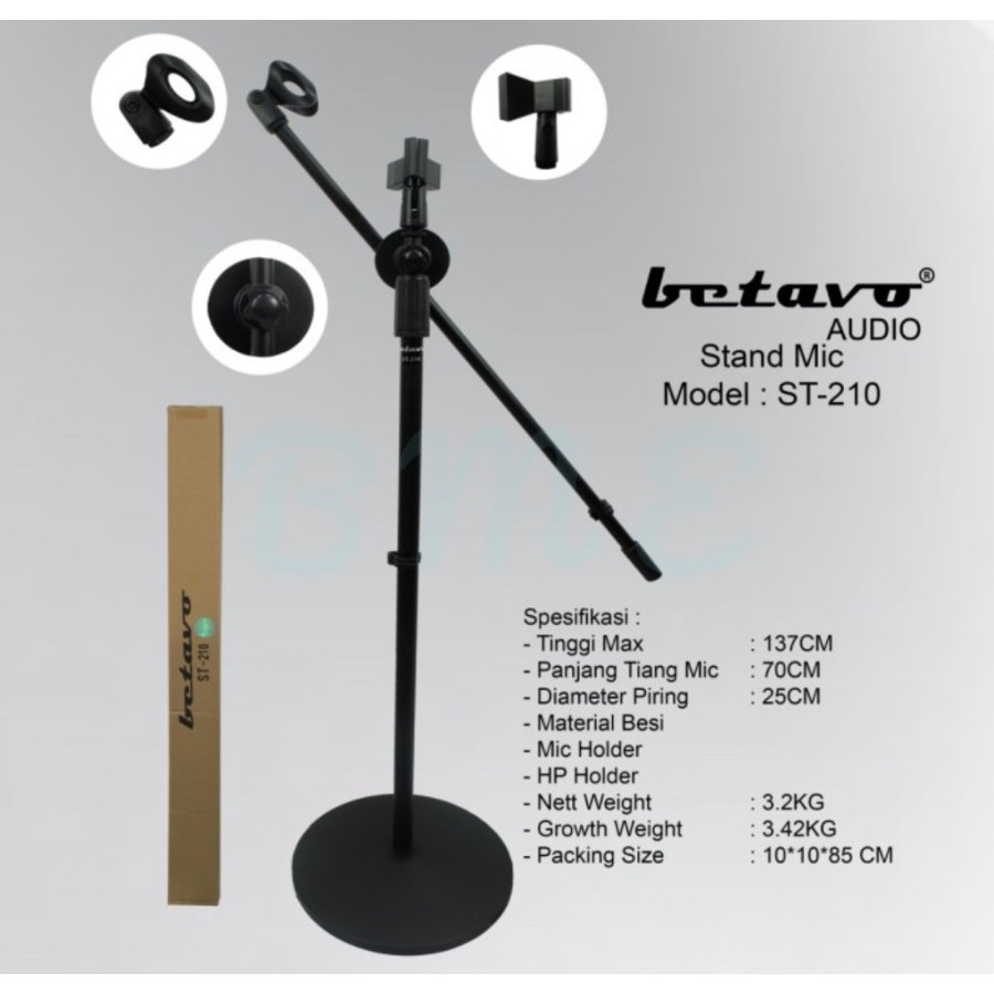 Jual Stand Mic Lantai Berdiri Betavo ST210 Stand Microphone ST-210 Original | Shopee Indonesia
