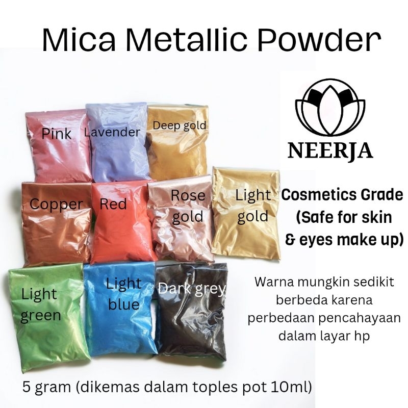 Jual Mica powder cosmetics Grade|Metallic colorant 5gram | Shopee Indonesia