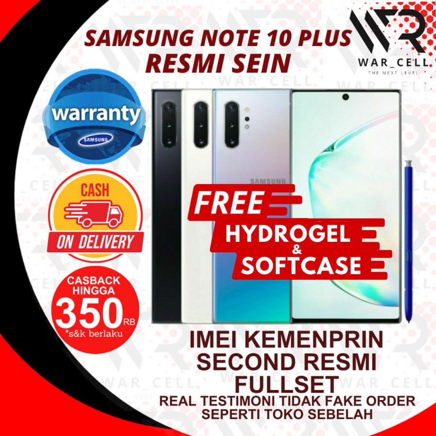 Jual SEIN Samsung Galaxy Note 10 Plus 12/512GB 12/256GB Second Resmi | Shopee Indonesia