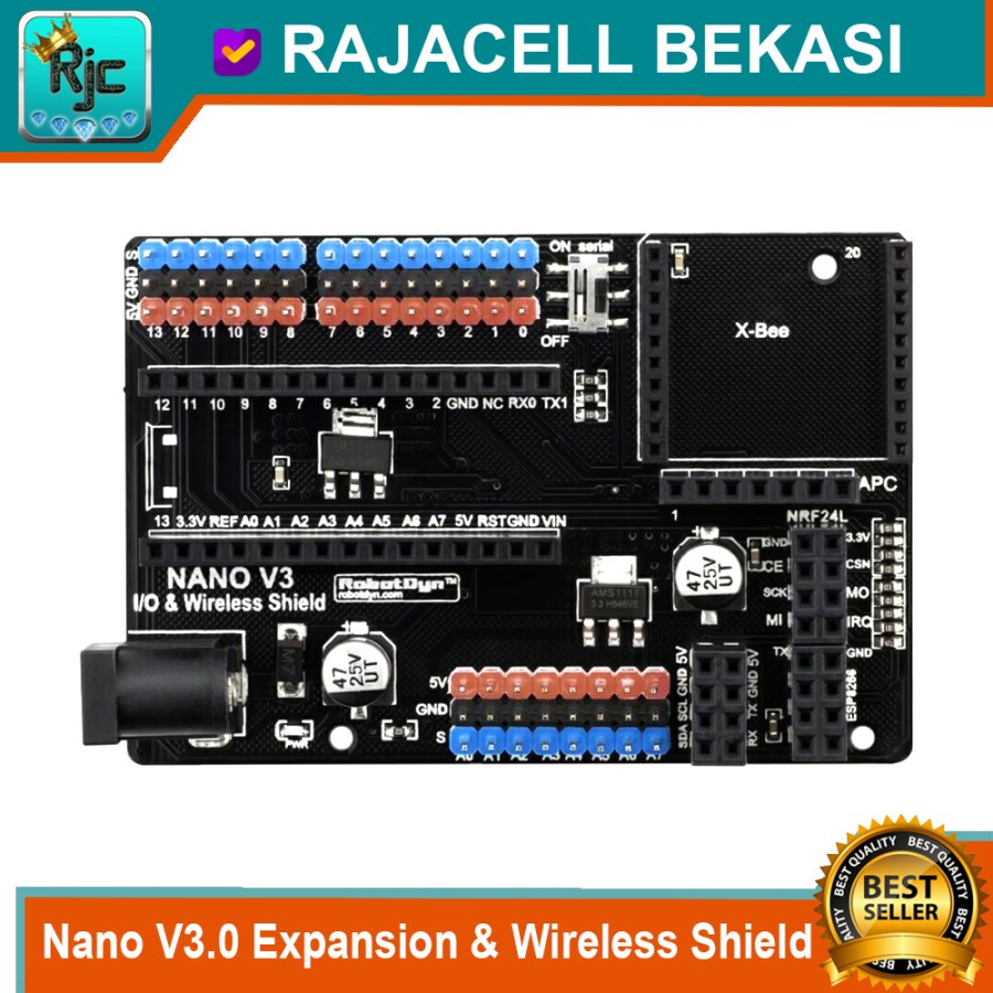 Jual Nano V3.0 I/O Expansion & Wireless Shield for Arduino Nano V3 pinout | Shopee Indonesia