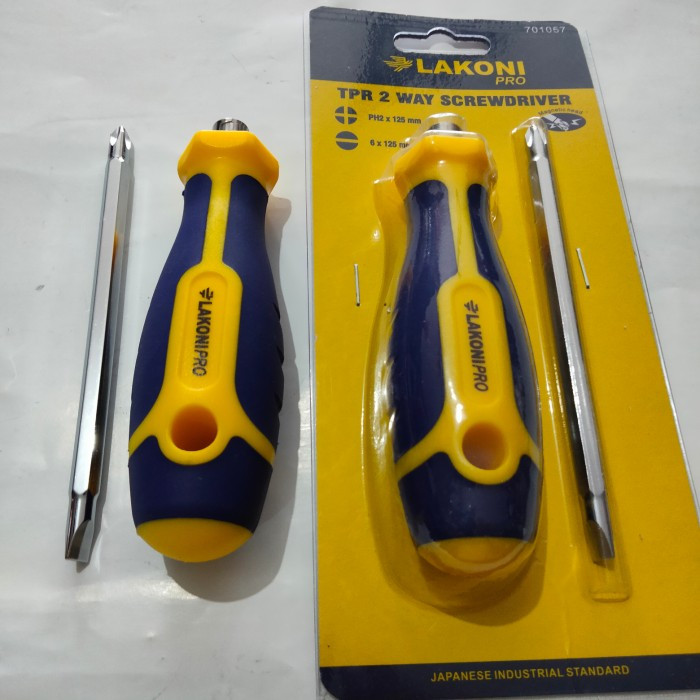 Jual LAKONI PRO Obeng Bolak Balik 2 in 1 TPR Handle Screwdriver 701057 ...