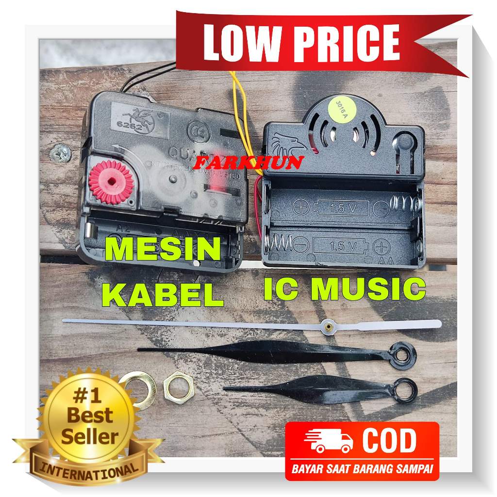 Jual FULLSET MESIN JAM DINDING QUARTZ 6262 IC MUSIK BUNYI MELODI KABEL WALL CLOCK MOVEMENT ...