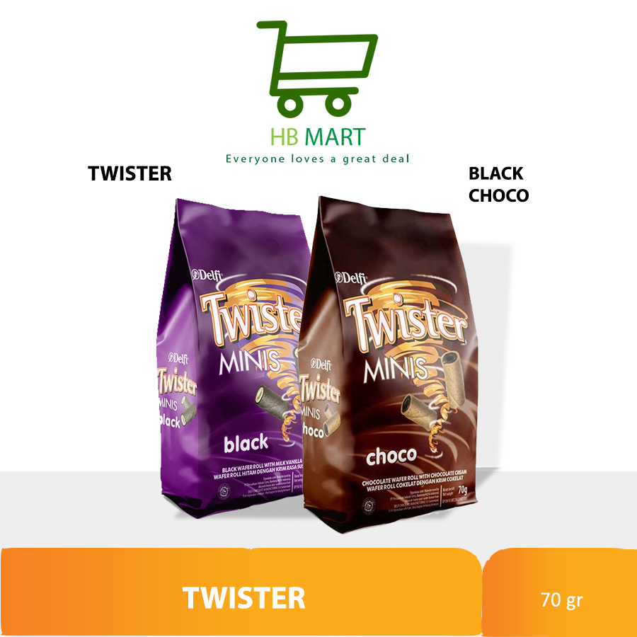 Jual DELFI TWISTER MINIS WAFER ROLL CHOCO WITH CHOCOLATE CREAM 70GR ...