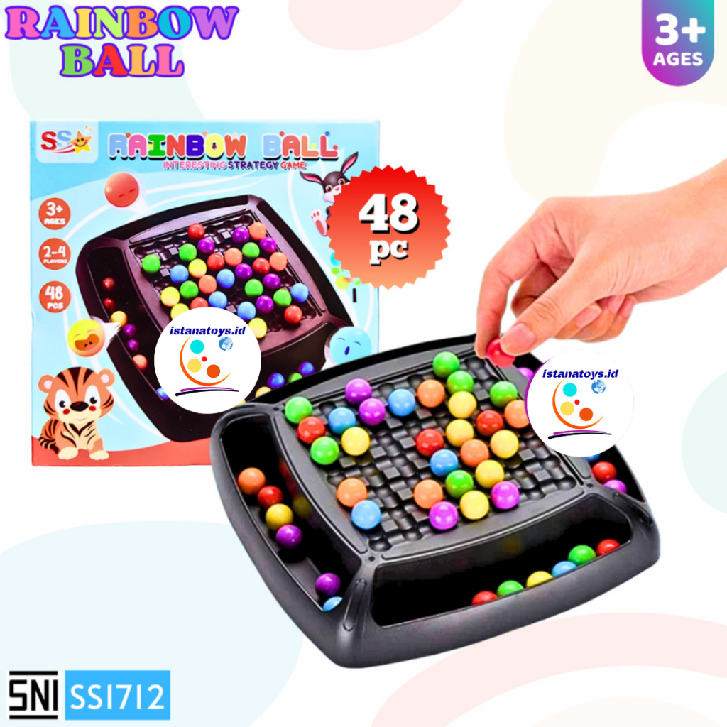 Jual ID Mainan Edukasi Rainbow Ball Bola 48pc SS1712 | Shopee Indonesia