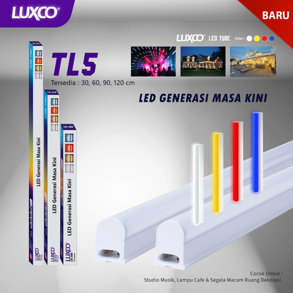 Jual Lampu LED Neon T5 1 SET SAMA LAMPU LED WARNA WARNI Tube Merk Luxco ...