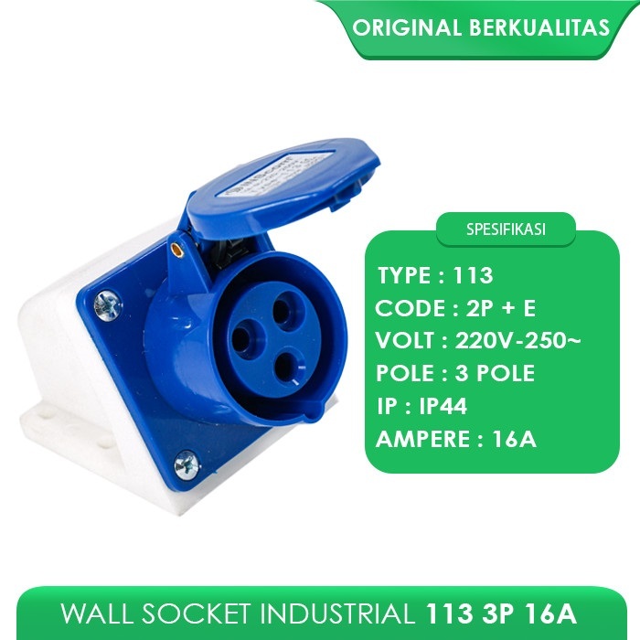 Jual SOCKET SURFACE MOUNTING 3P 16A SOKET PLUG STOP KONTAK INDUSTRIAL 113 | Shopee Indonesia