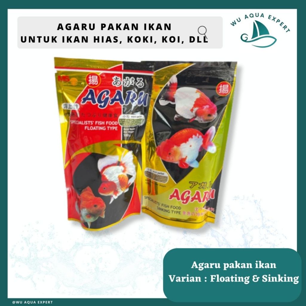 Jual AGARU Floating Sinking 100gr Pelet Ikan Hias Ikan Koi Koki Premium ...