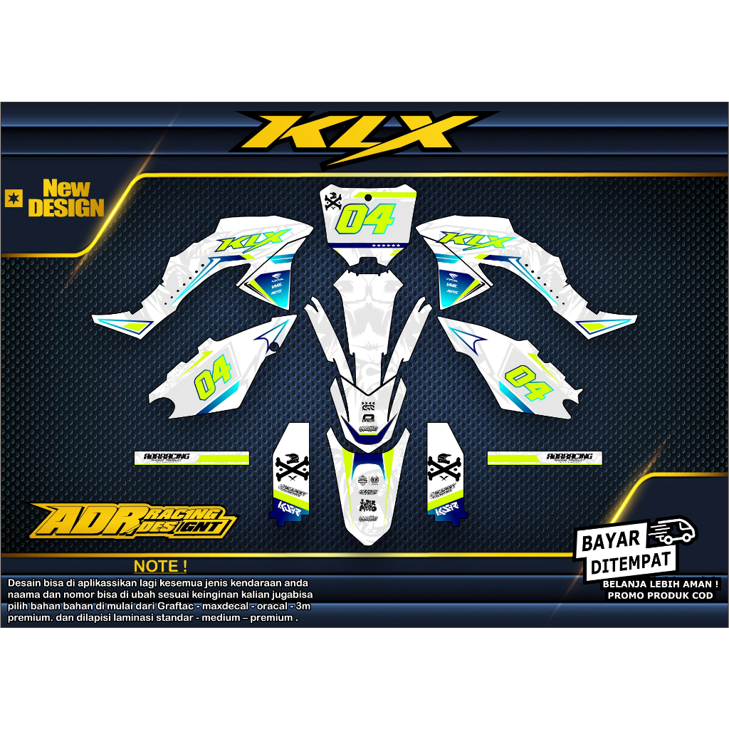 Jual decal stiker full body klx bf , dtracker , gordon , crf 150 L ...