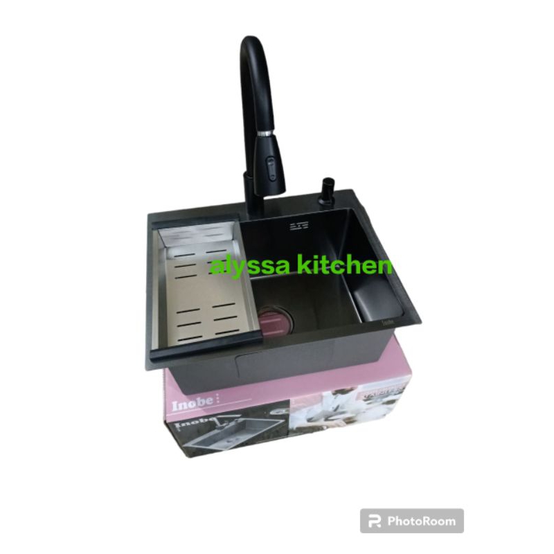 Jual PROMO Kitchen Sink INOBE 5243 BLACK/ kitchen sink INOBE 52 X 43 ...