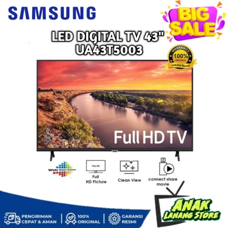 Jual SAMSUNG LED TV 43 INCH UA43T5003 DIGITAL TV FULL HD GARANSI RESMI | Shopee Indonesia