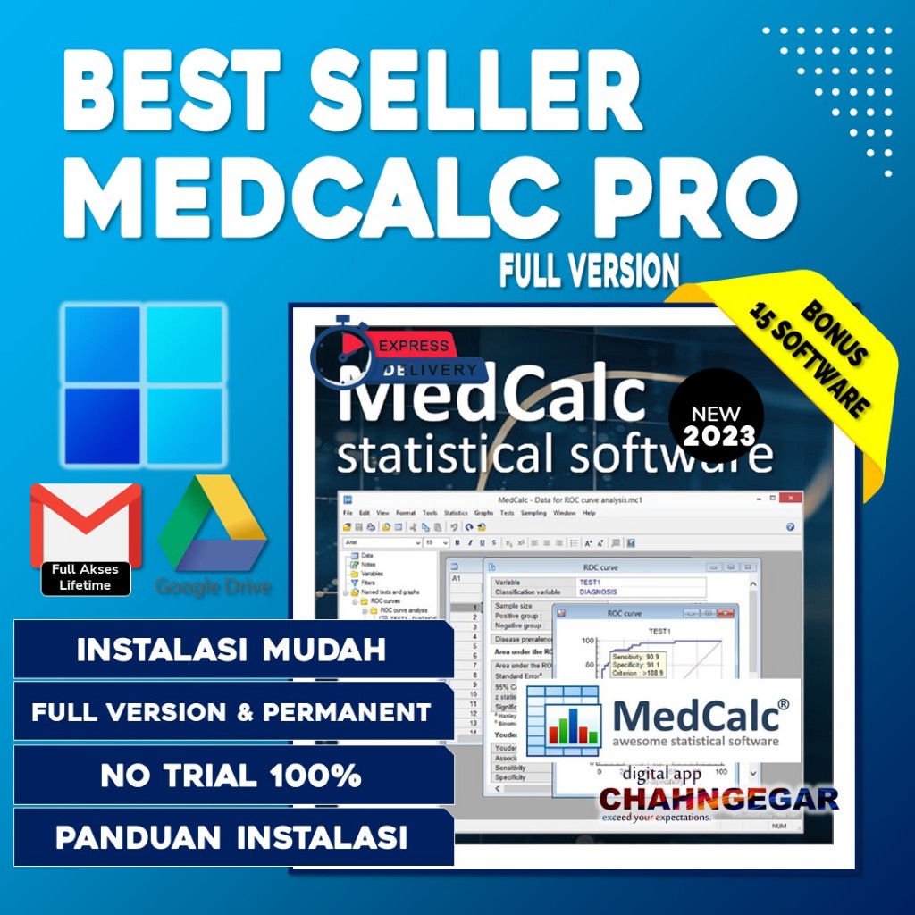 Jual Lisensi MedCalc 23 2024 Full Version + Serial Number Software Statistik Biomedis ...