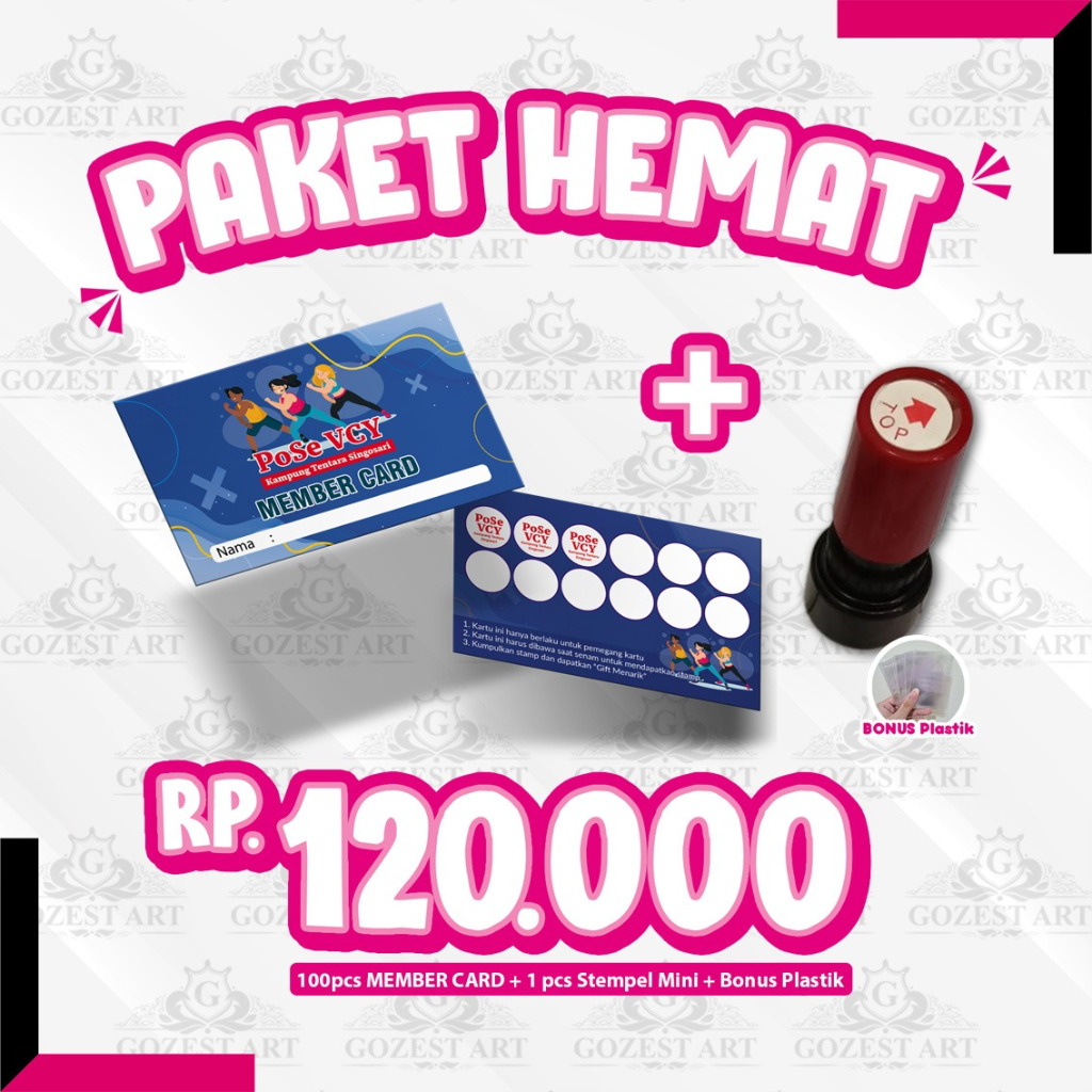 Jual PAKET HEMAT! Member card dan Stamp / Loyalty Card Kartu Member ...