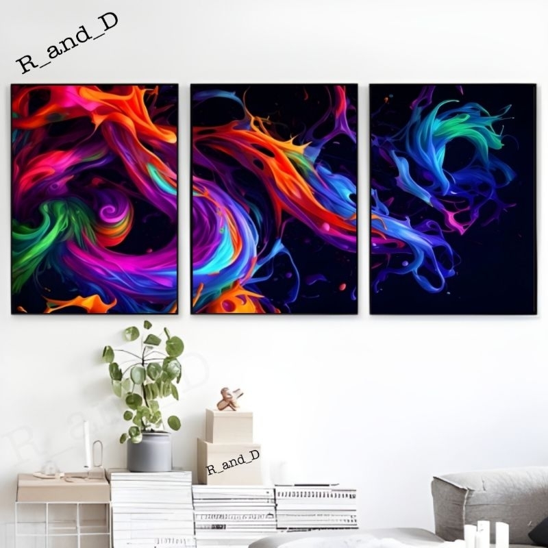 Jual Hiasan Dinding Lukisan Abstract Ukuran 93x47, Poster dinding ...