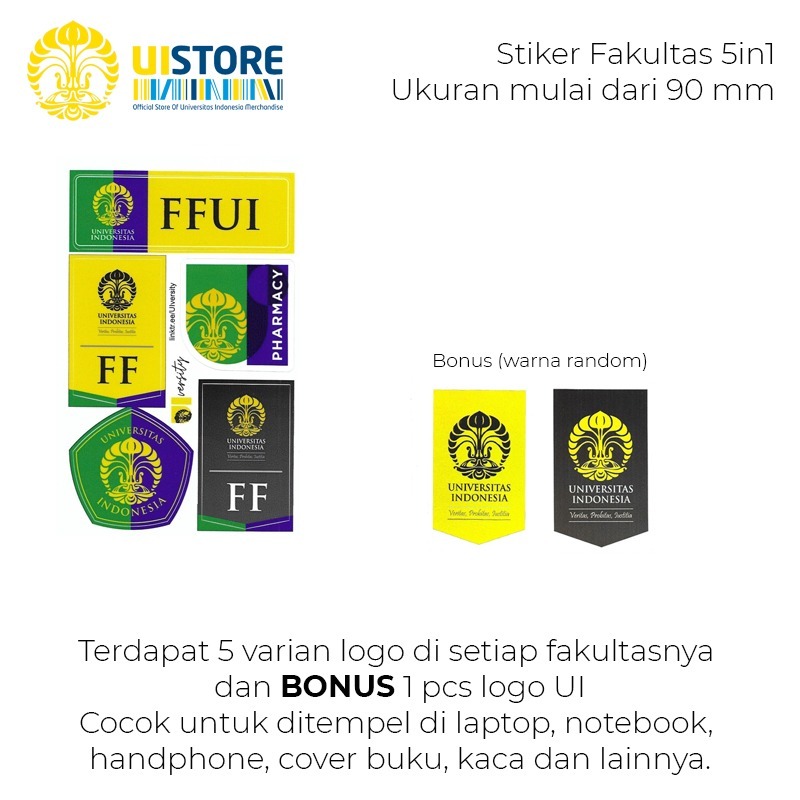 Jual UI STORE | Sticker 5in1 Fakultas UI | Official Merchandise Of ...
